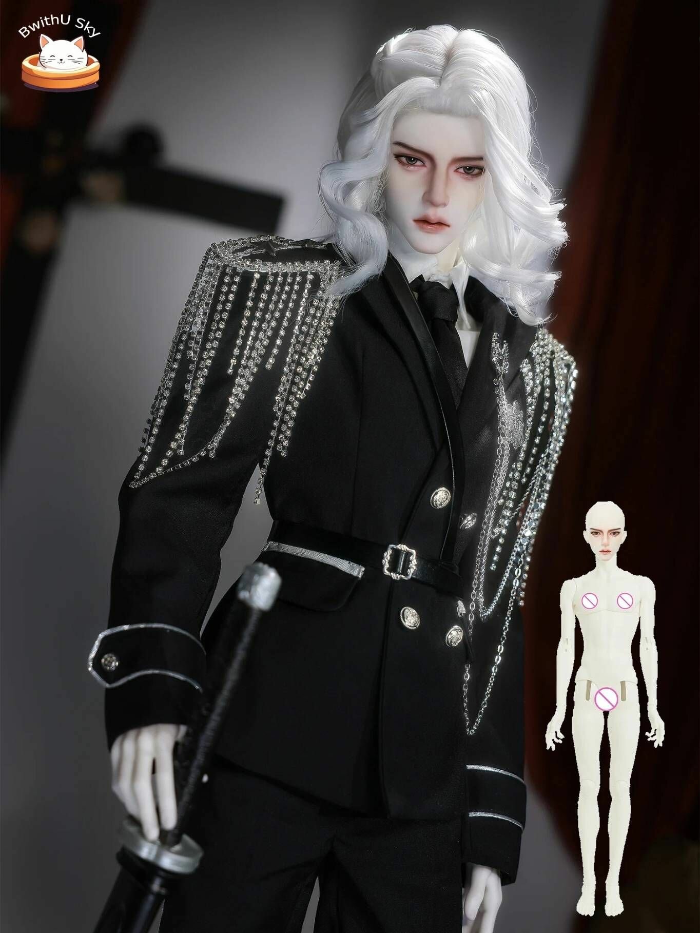 BwithUSky 1/3 Carson обнаженная кукла с нормальной кожей, без макияжа, без аксессуаров