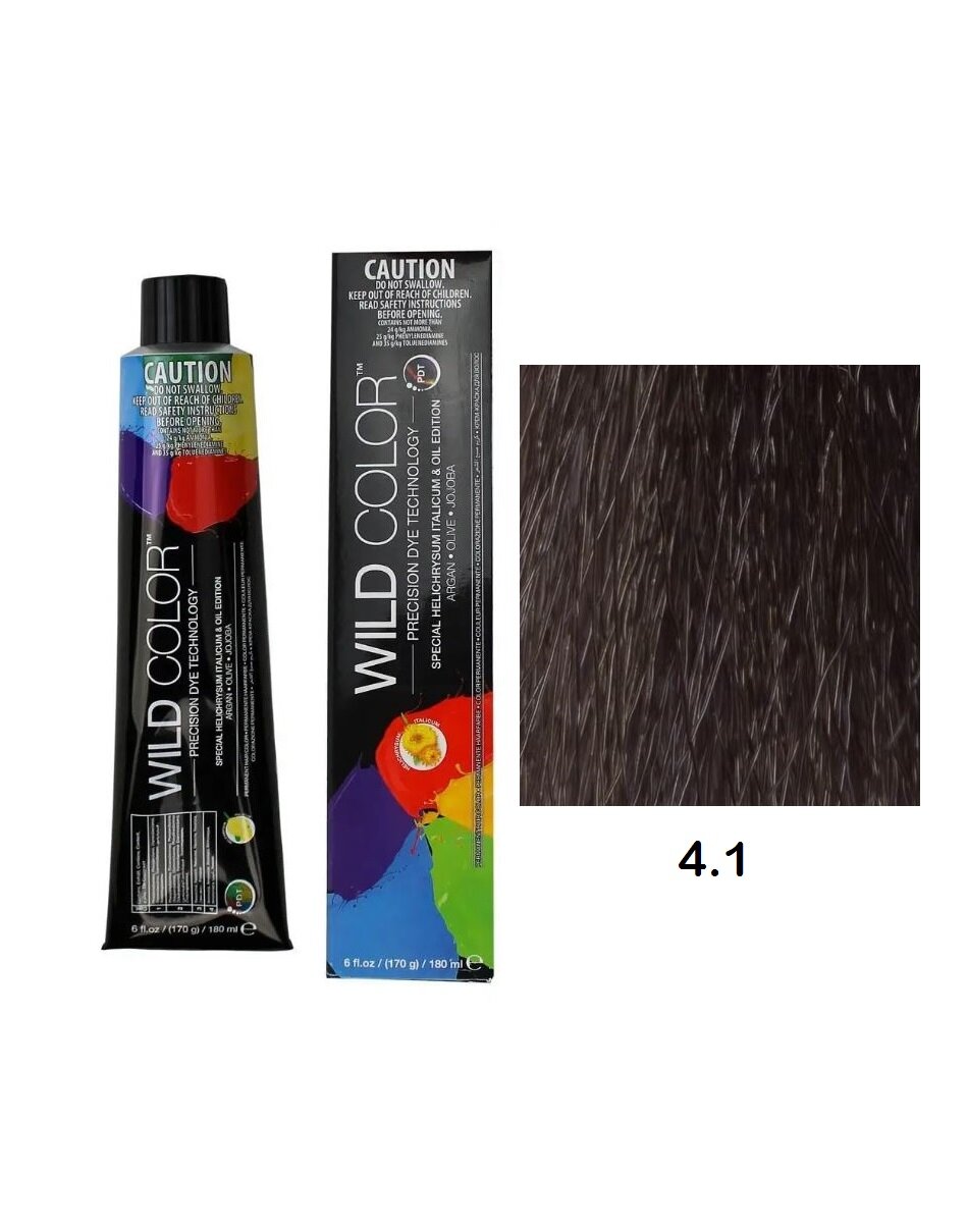 Wild Color Стойкая краска для волос 180 мл - Wild Color 4.1 4A Каштановый пепельный