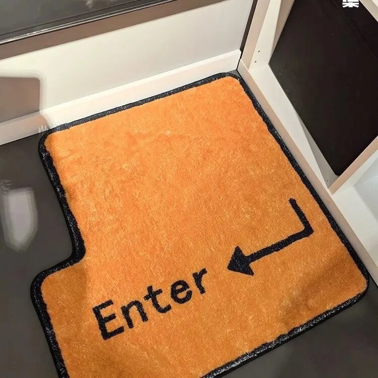“Enter” Фигурный коврик для пола, оранжевый коврик для пола, 60х60 см