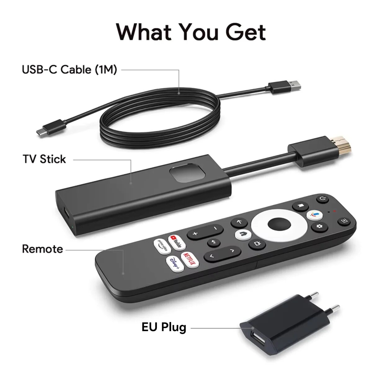 UBISHENG GD1 Android TV Stick with EU plug
