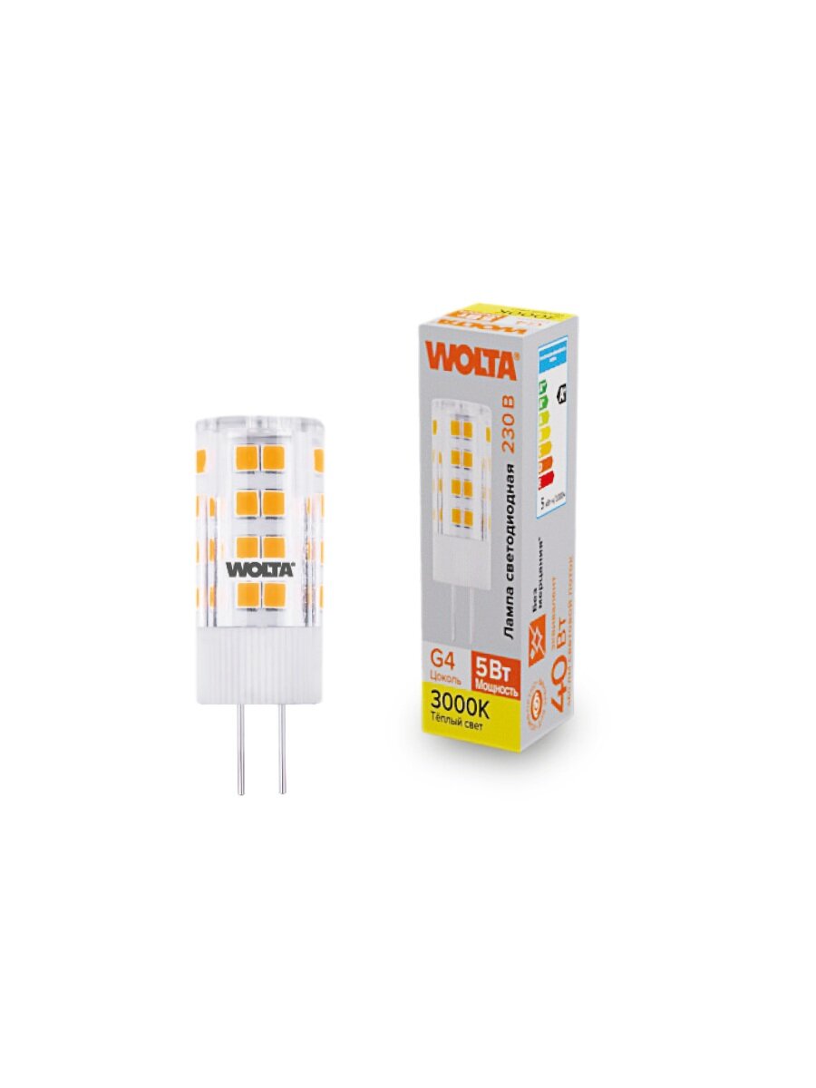Светодиодная капсульная лампа WOLTA WSTD-JC-220V5W3KG4-C 5Вт 3000K G4