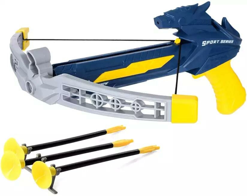 Арбалет детский КНР с 3-мя стрелами-присосками, с лазерным прицелом и мишенью