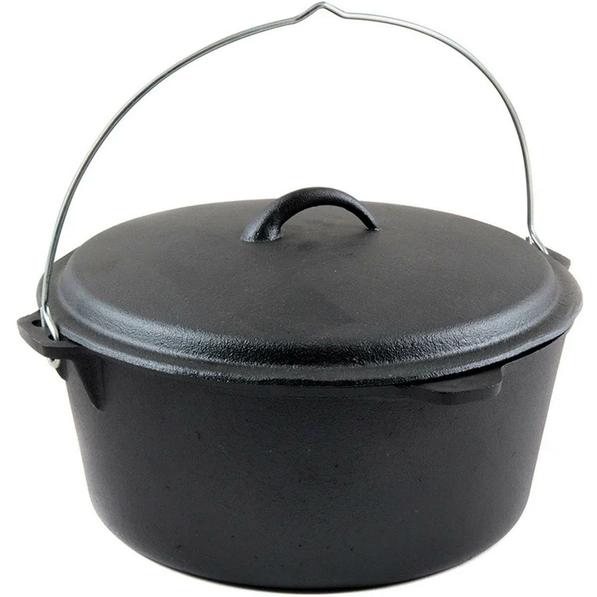 Казан MALLONY KС-31 объем 6 л, чугун, с антипригарным покрытием, для индукционных плит, черный