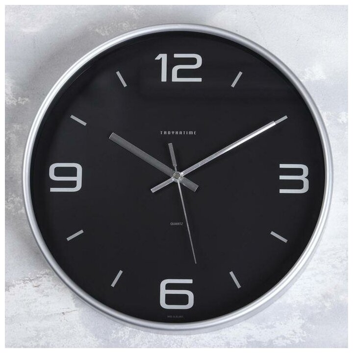 Часы настенные, серия: Интерьер, "Эдит", 30.5 см, серебро, плавный ход, часы интерьерные