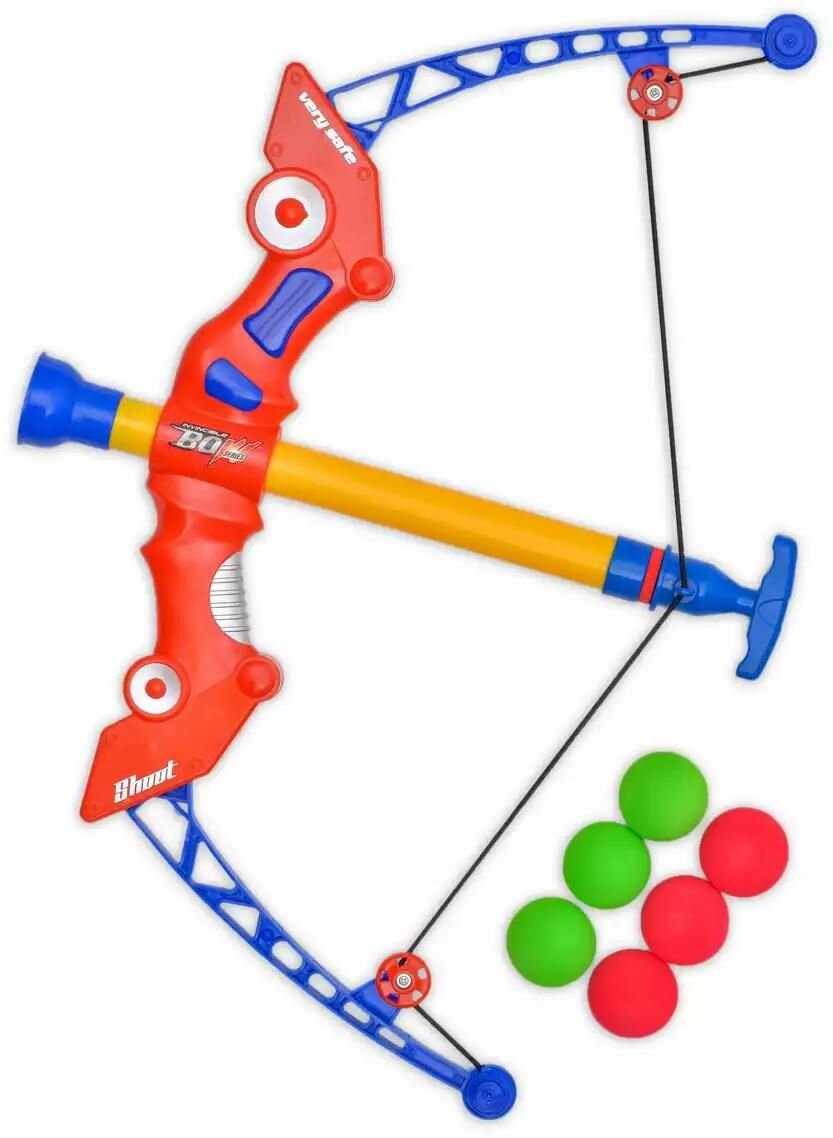 Лук игрушечный КНР с мягкими шарами, 6 шт, блок с мишенями
