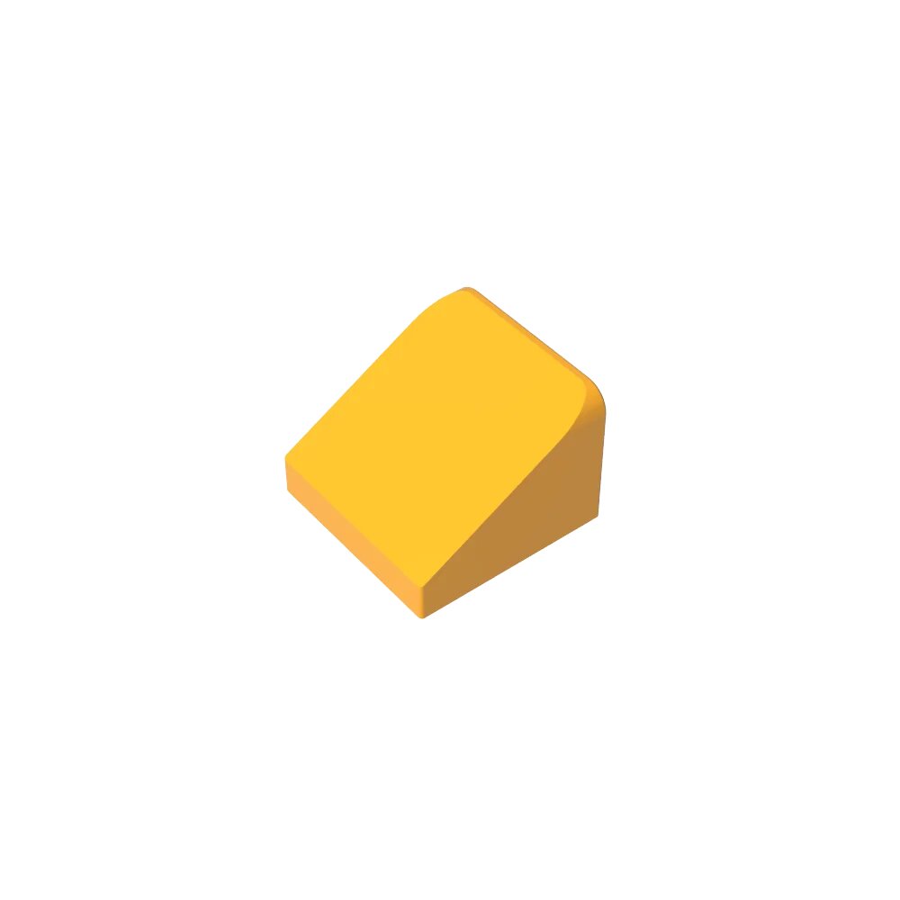 Gobricks Желтый строительный блок 1x2/3, Цвет: 036