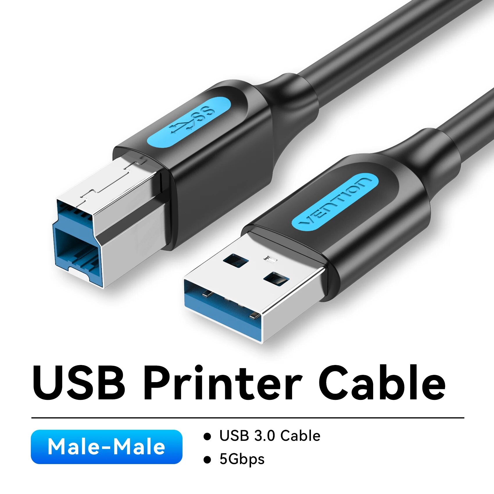 Кабель принтера Vention USB 3.0 A «папа» — «папа» B 3m, USB 3.0 Cable