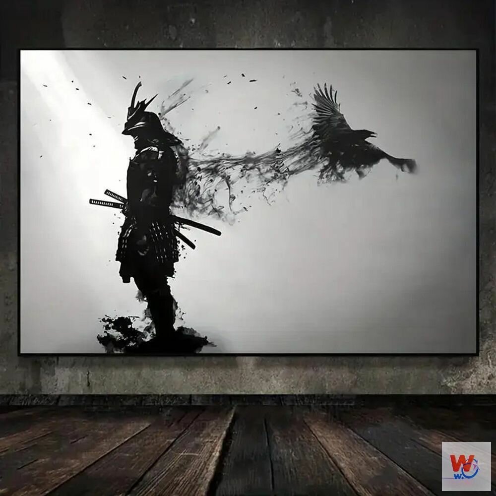 Картина на холсте на стену для интерьера Самурай 40х60 см