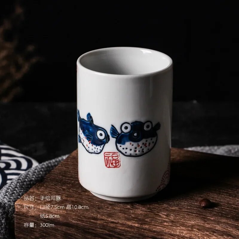 Японская керамическая чашка для чая, 201-300ml, Темно-синий