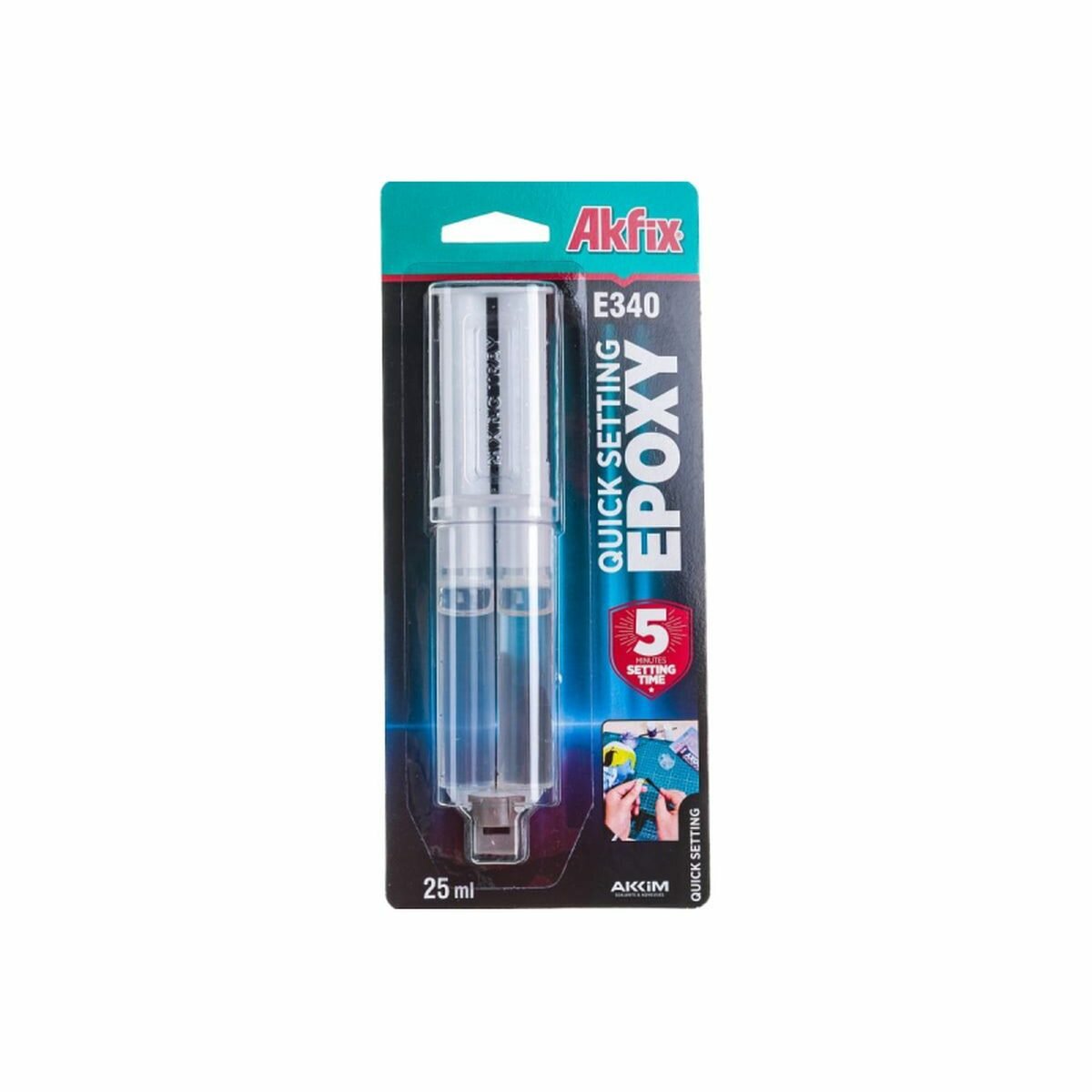 Клей эпоксидный универсальный Akfix E340, 25мл (AKU474) (1880941), 12шт.