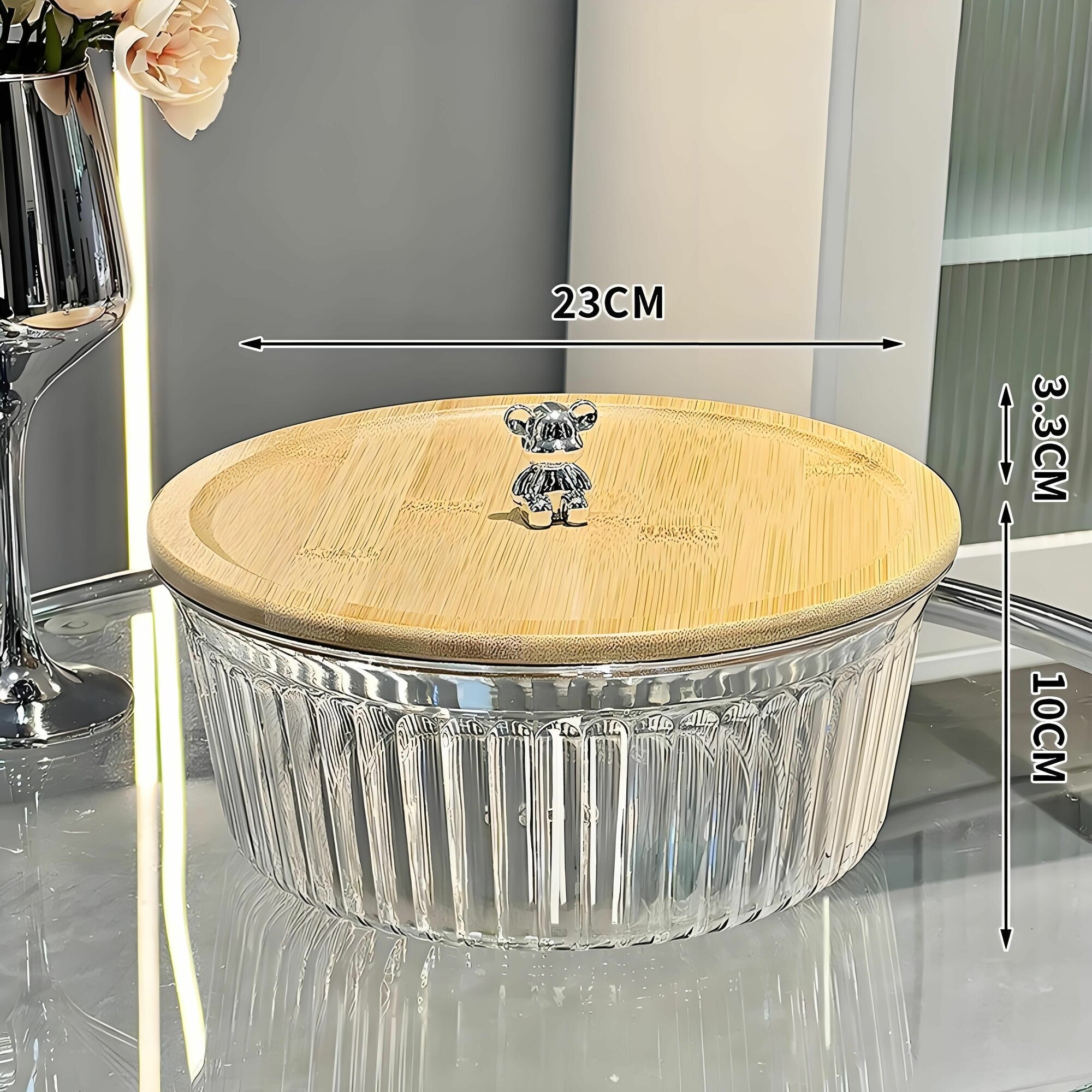 Конфетница закрытая, белая, с крышкой, 1 шт