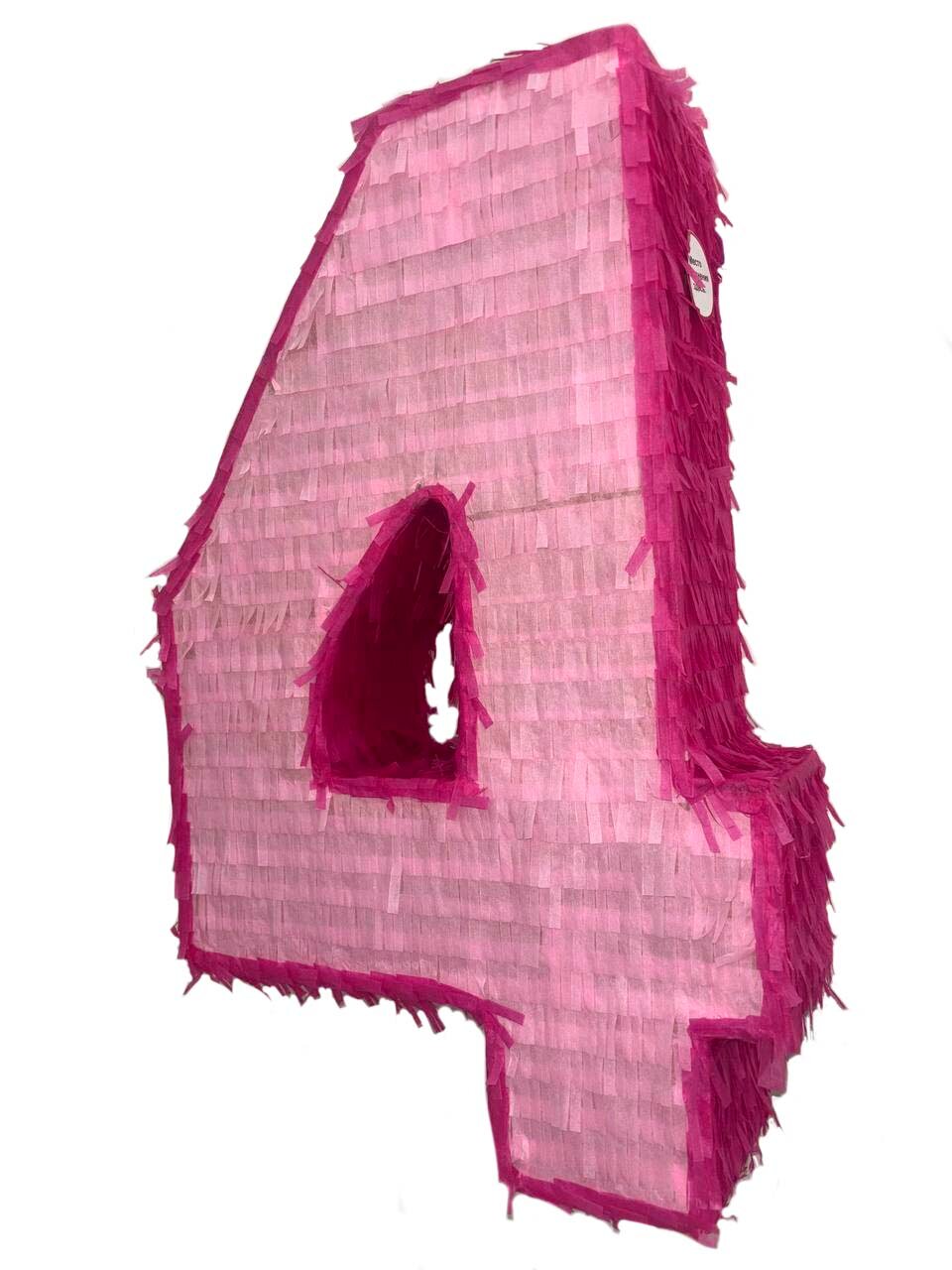 Пиньята Цифра 4 Розовый, Ярко розовый без наполнения для Дня Рождения и Юбилея