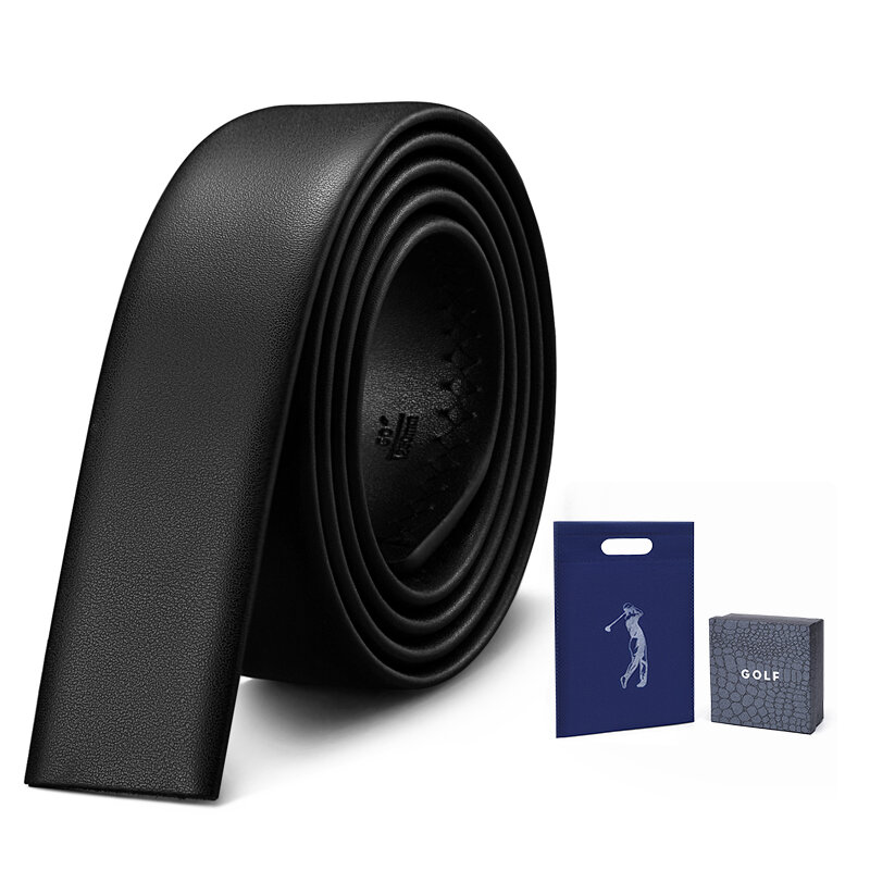 GOLF Cow Leather Belts Men's Black 3.5CM 130