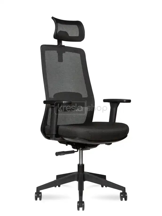 Кресло для персонала Norden Cross 846C-1 черная сетка, черная ткань, сиденье слайдер