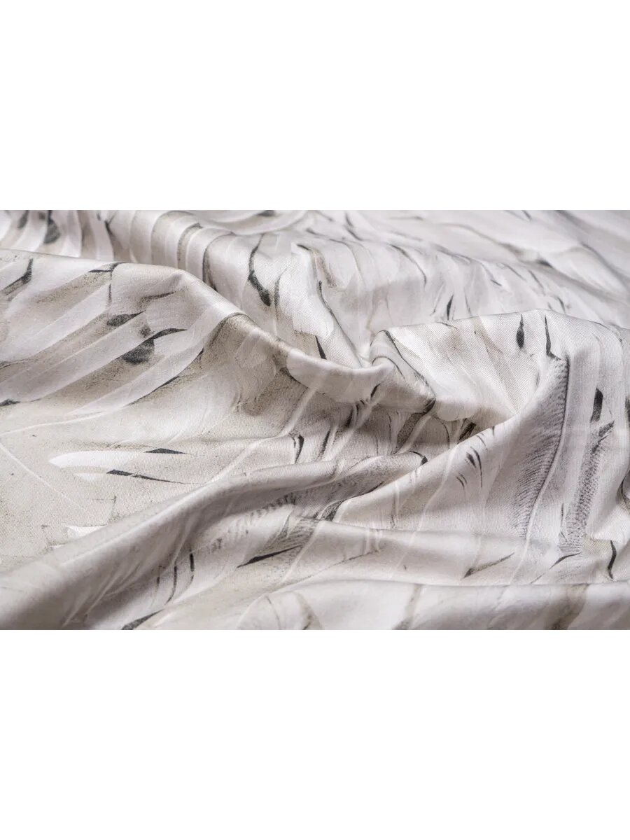 Ткань Хлопок костюмный серый с перьями