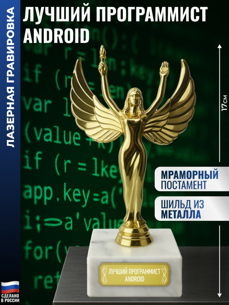 Статуэтка награда Жен. "Лучший программист Android" (17 см)