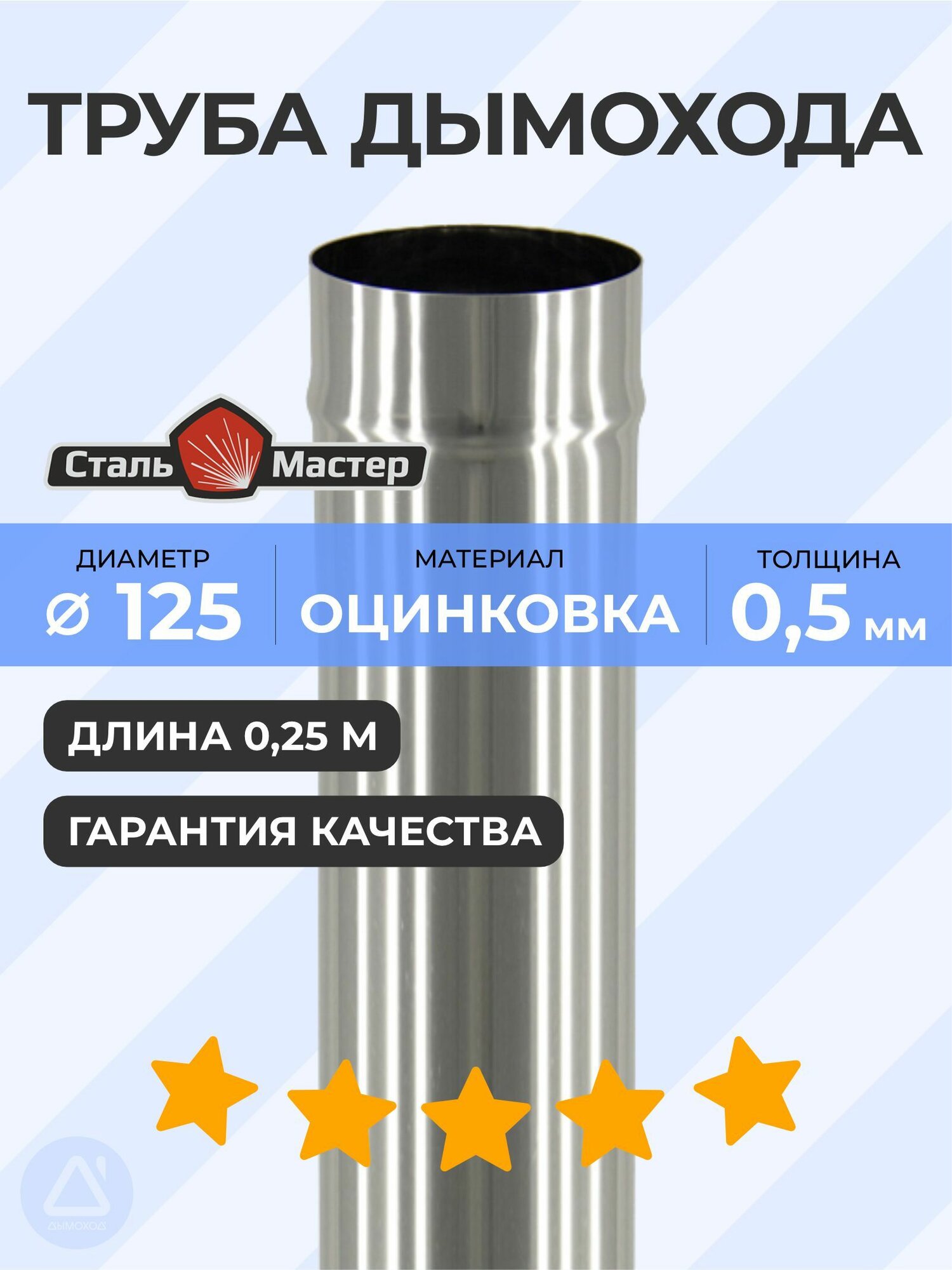 Труба 125 0,25 м оцинковка