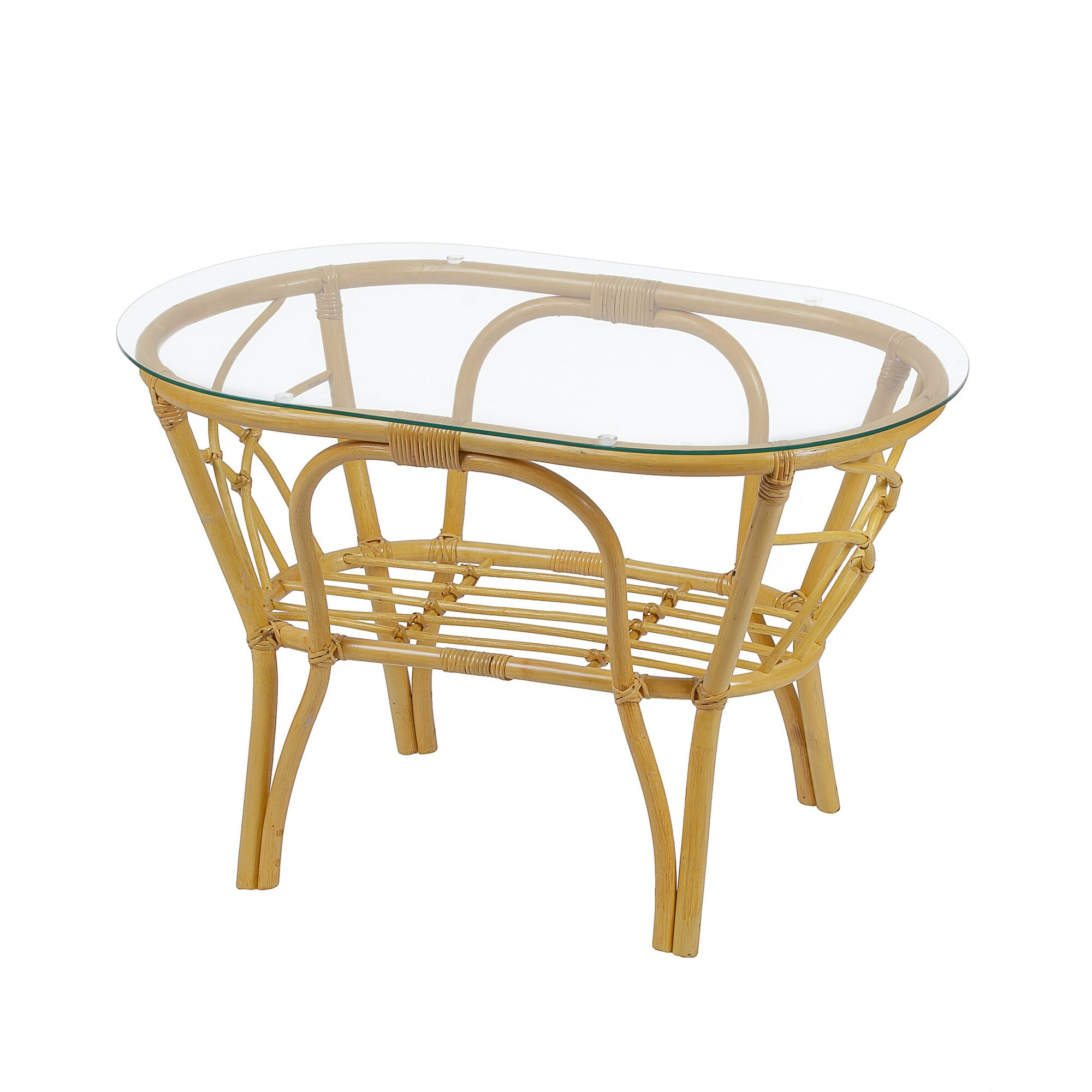 Стол овальный из натурального ротанга Багама, цвет мед