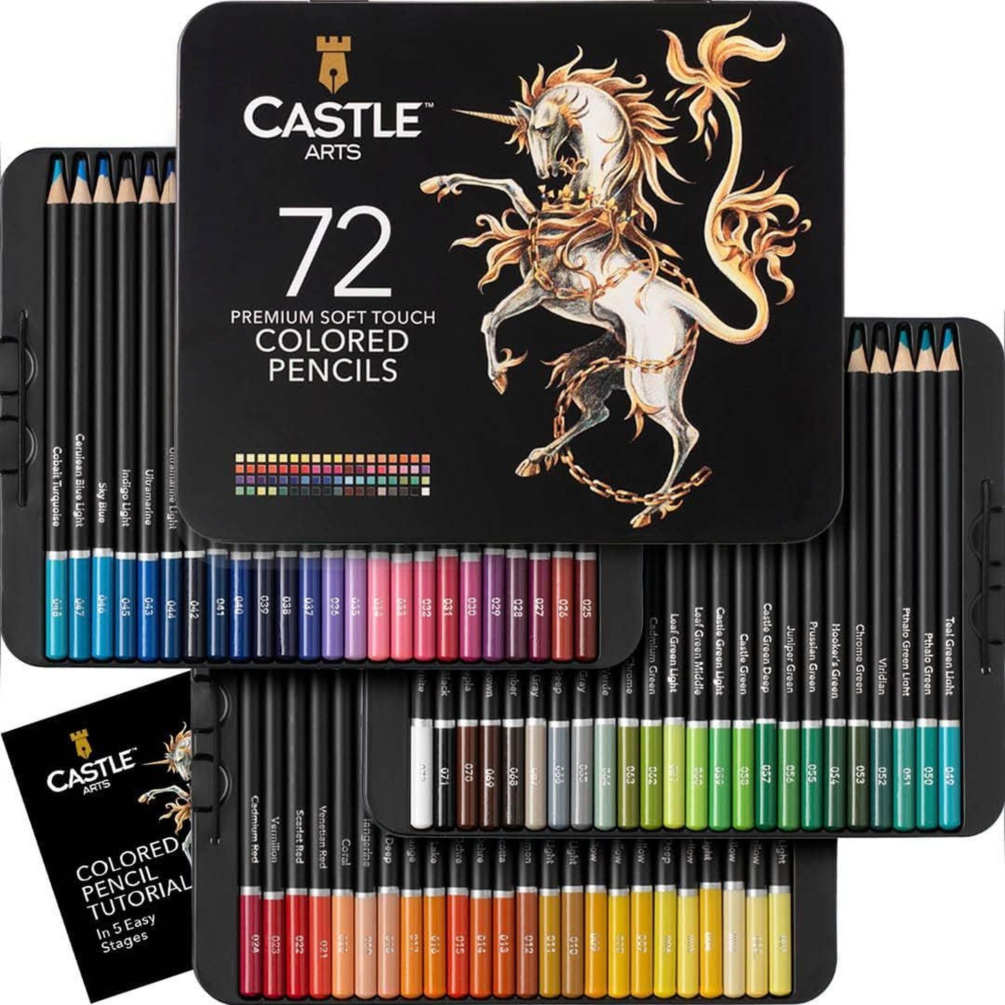 Набор карандашей Castle Art "72 Colored Tin", акварельные, 72 шт