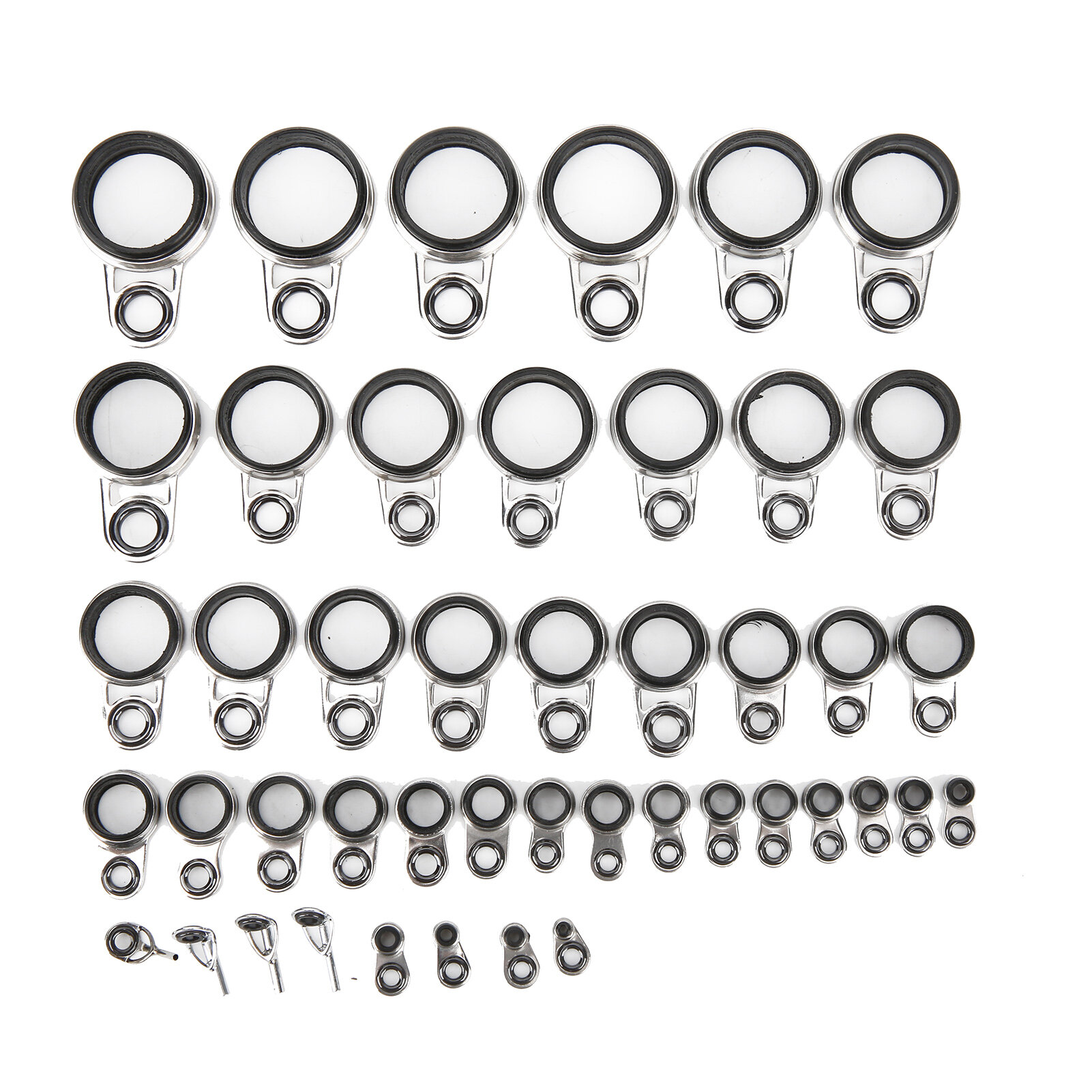 Универсальный набор для спиннинговой ловли 45 в 1: кольца для удилища, лескоукладчики, наконечники.