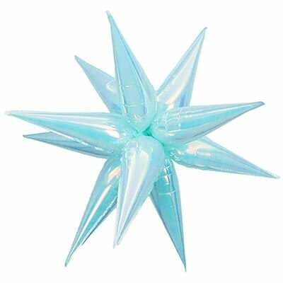 Воздушный шар весёлая затея "3D Звезда", без рисунка, составной, Перламутр Blue, 40 дюймов