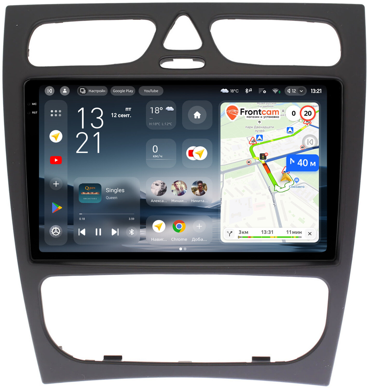 Штатная магнитола Mercedes-Benz C (w203), G (w463) 2000-2006 Teyes CC4 2K 6/64 9.5" RM-9242 Android 14 (4G-SIM, DSP, QLed, AI)