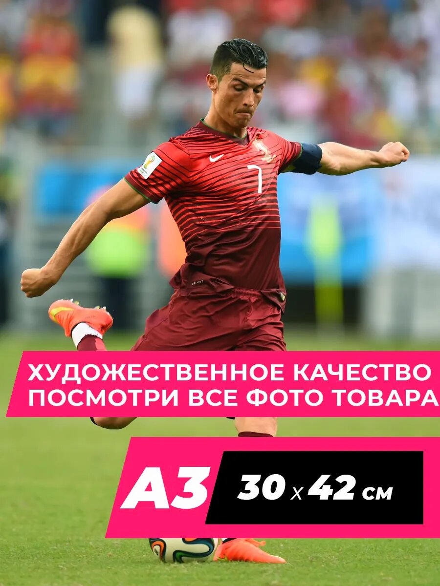 Постер Криштиану Роналду на стену 8 Ronaldo A3, матовая фотобумага премиум качества