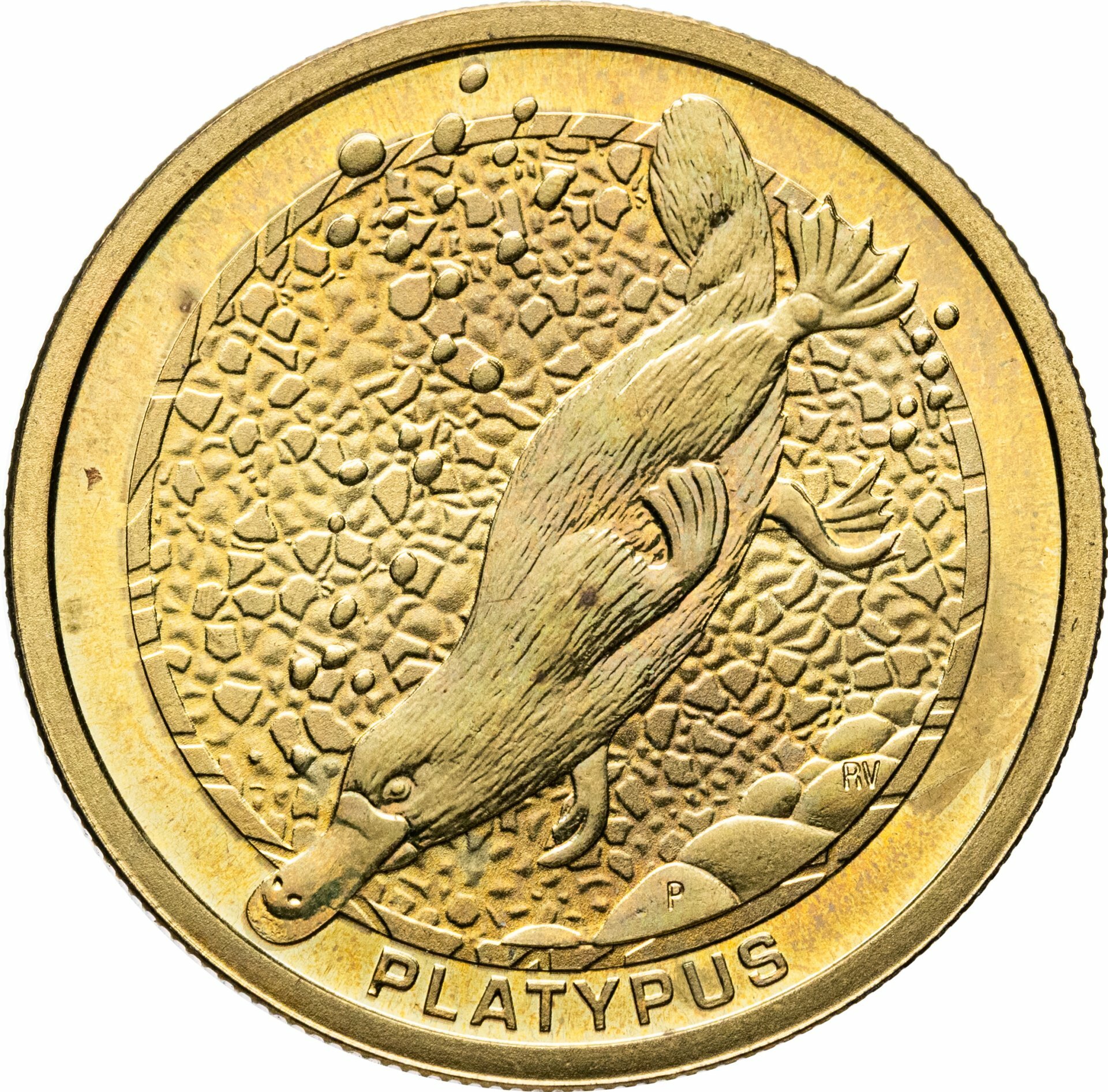 Австралия 1 доллар 2008 "Коренные австралийские животные - Утконос", Алюминиевая бронза, в сохранности UNC