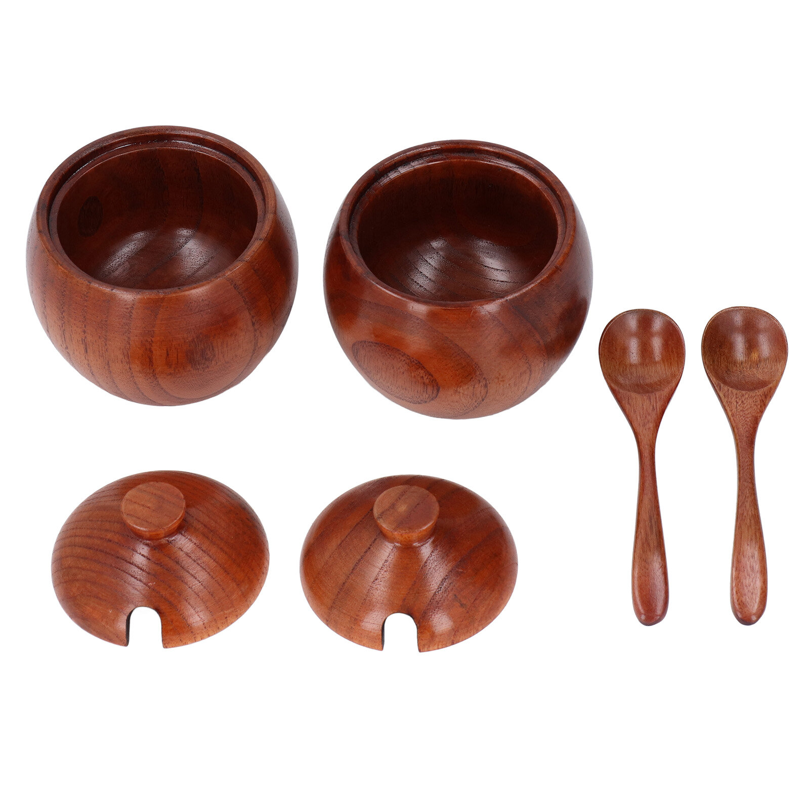 2 набора: деревянная солонка, банка для специй, контейнер для перца, приправа с крышкой и ложкой для использования на кухне