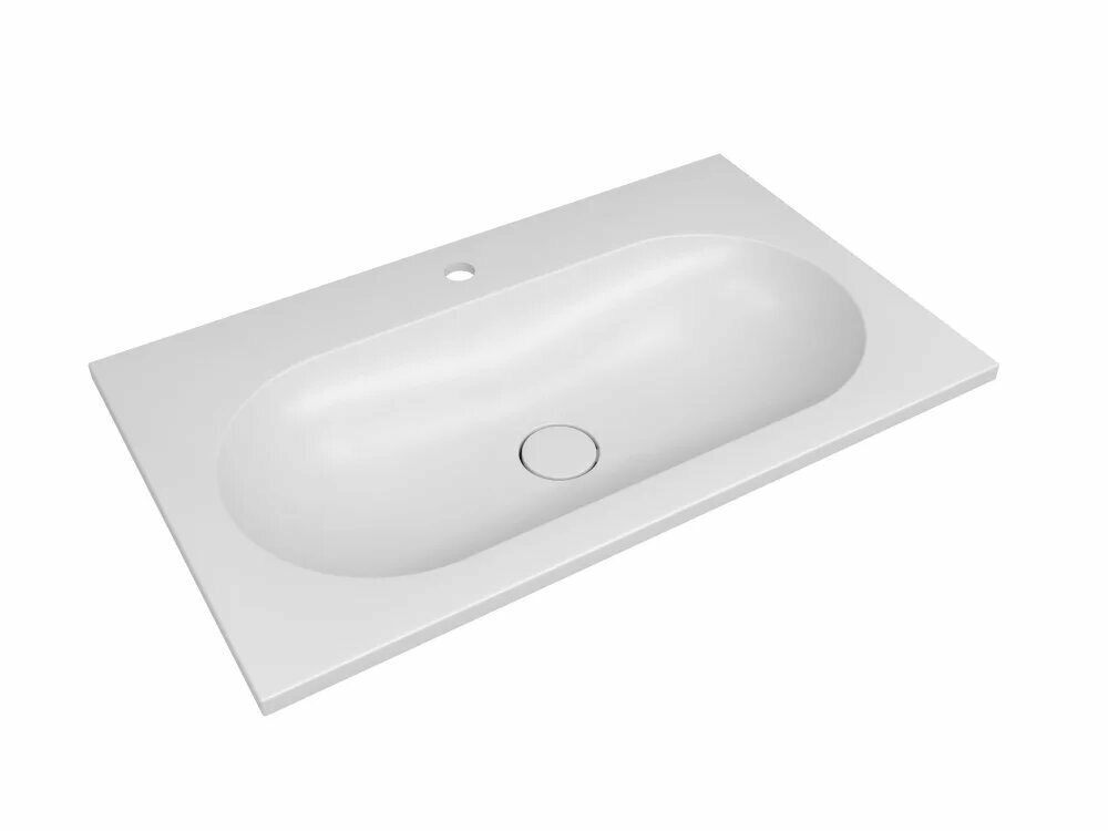 Мебельная раковина Florentina Гавана 80 из искусственного камня, раковина для ванной, белая, прямоугольная