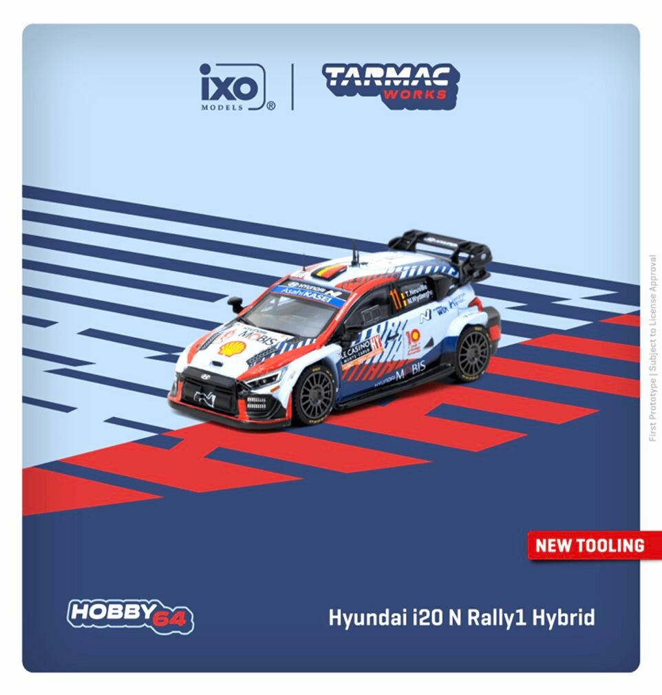 Коллекционная машинка Tarmac Works 1:64 Hyundai i20 N Rally1 Hybrid Rallye Monte-Carlo 2024 Winner