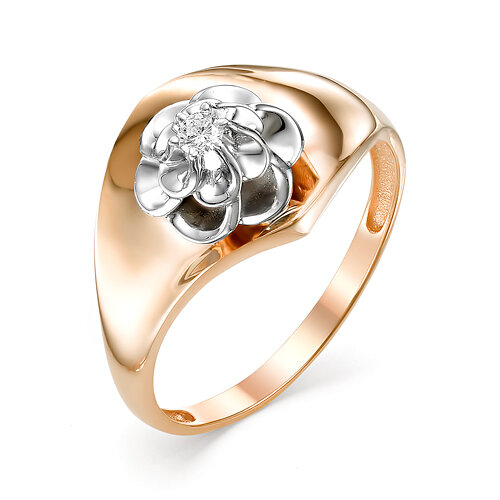 Кольцо, красное золото, 585 проба, бриллиант