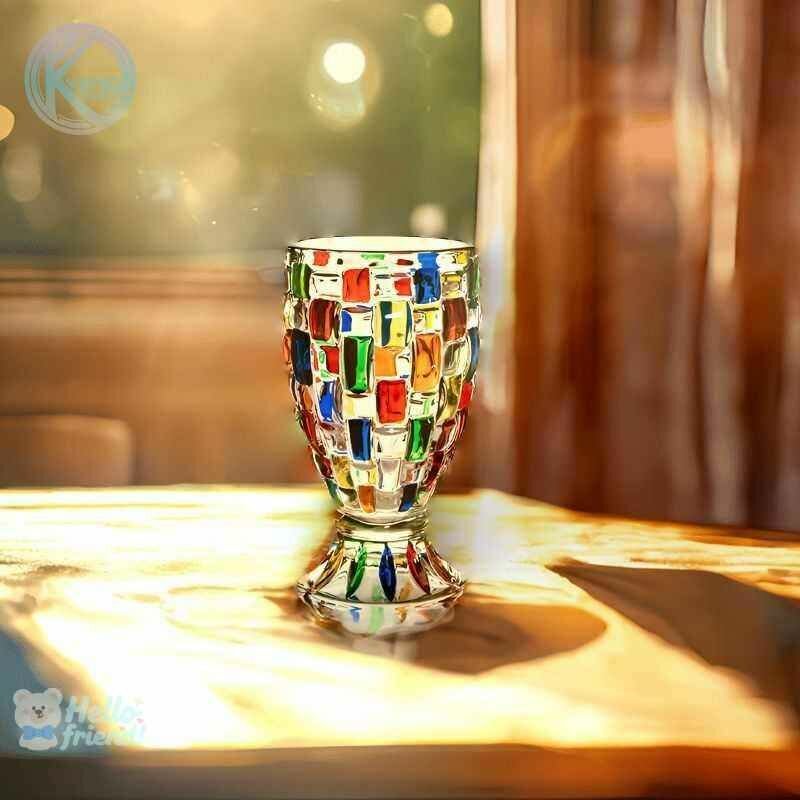 Традиционное хрустальное цветное стекло ручной работы, стакан с соком, не содержащее свинца.