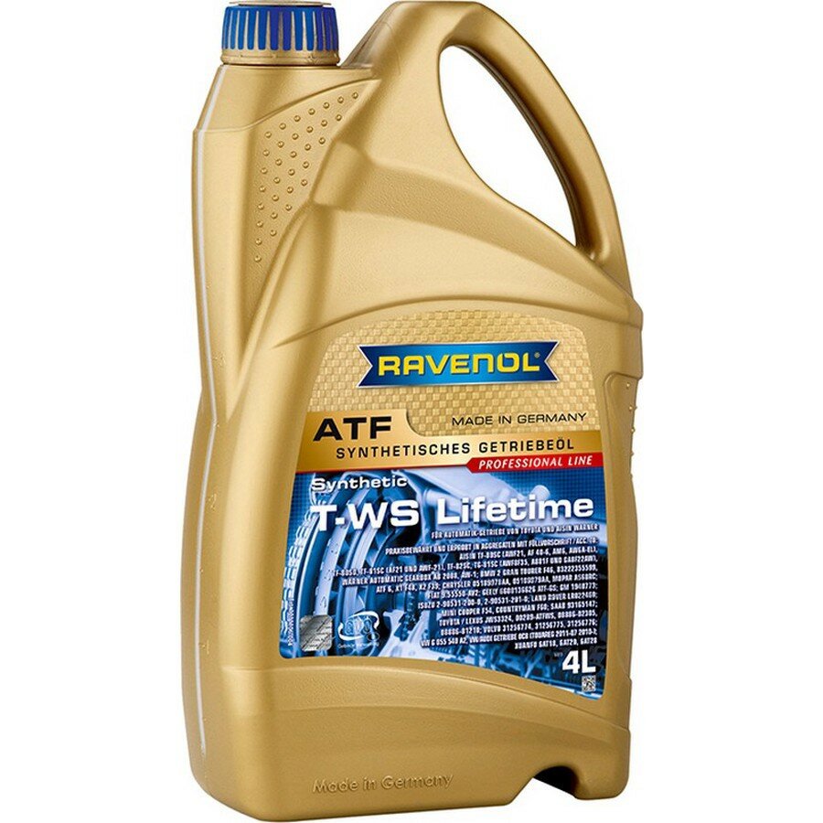 RAVENOL 1211106-004 Масло трансмиссионное АКПП RAVENOL ATF T-WS Lifetime Fluid 4 л 1211106-004