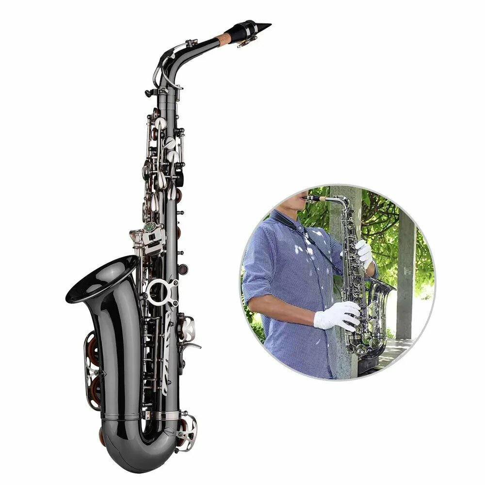Muslady Professional Brass Bend Eb E-flat альт саксофон саксофон черный