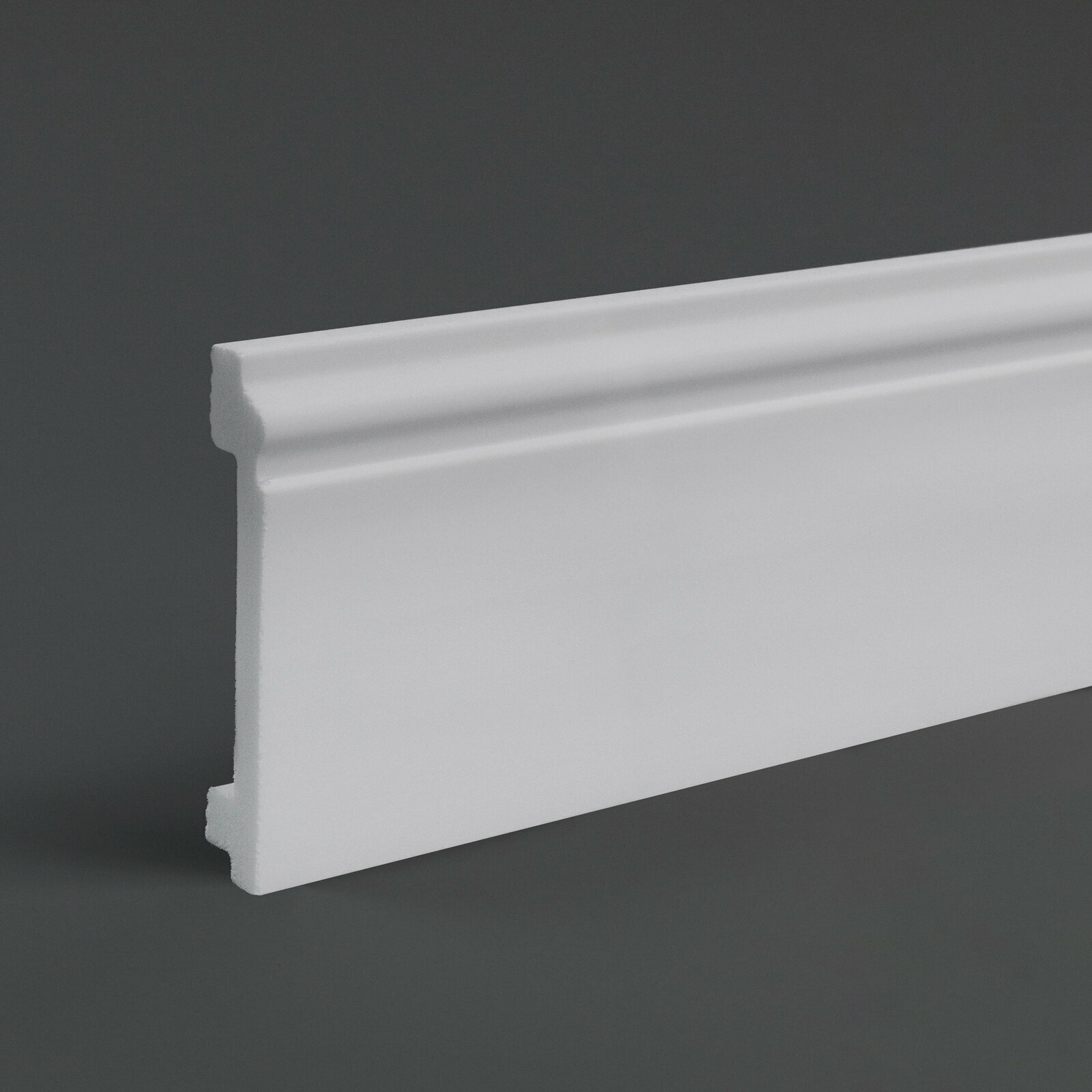 Плинтус полистирол напольный ударопрочный De-Baget (Де-Багет) XPS полимер, 80х13х2000 мм, Н 80 белый