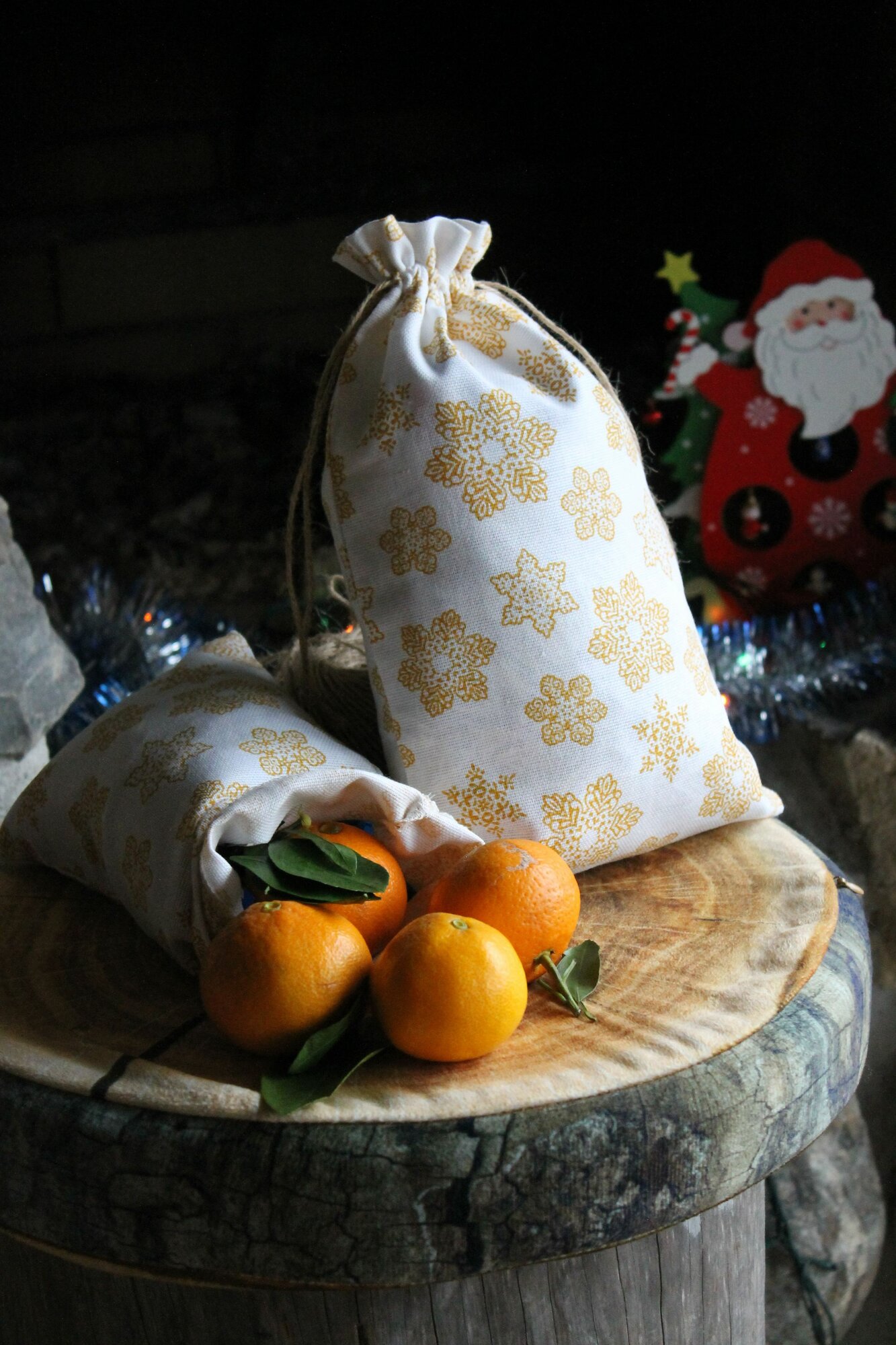 Мешочки "Снежинки" 15*20 см (3шт)