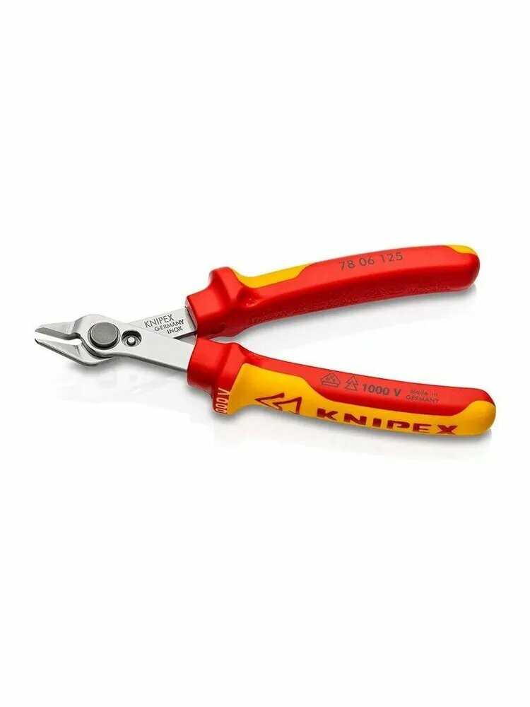Бокорезы KNIPEX Electronic Super Knips прецизионные VDE, нерж, 125 мм, 2-комп диэлектрические ручки KN-7806125,
