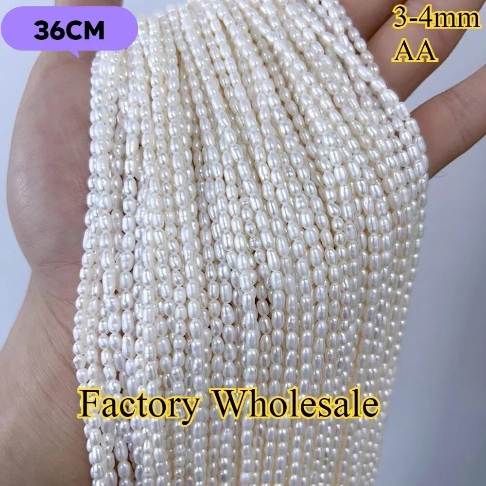 Жемчужины пресноводные натуральные белые, 3-4 мм, класса АА, без дефектов, оптом, россыпью, для изготовления украшений, ожерелий, браслетов, аксессуаров DIY