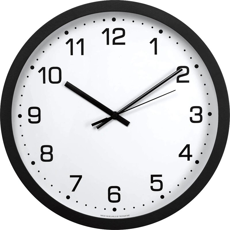 Часы настенные Troyka, диаметр 30см, кольцо пластик - черный 77760754