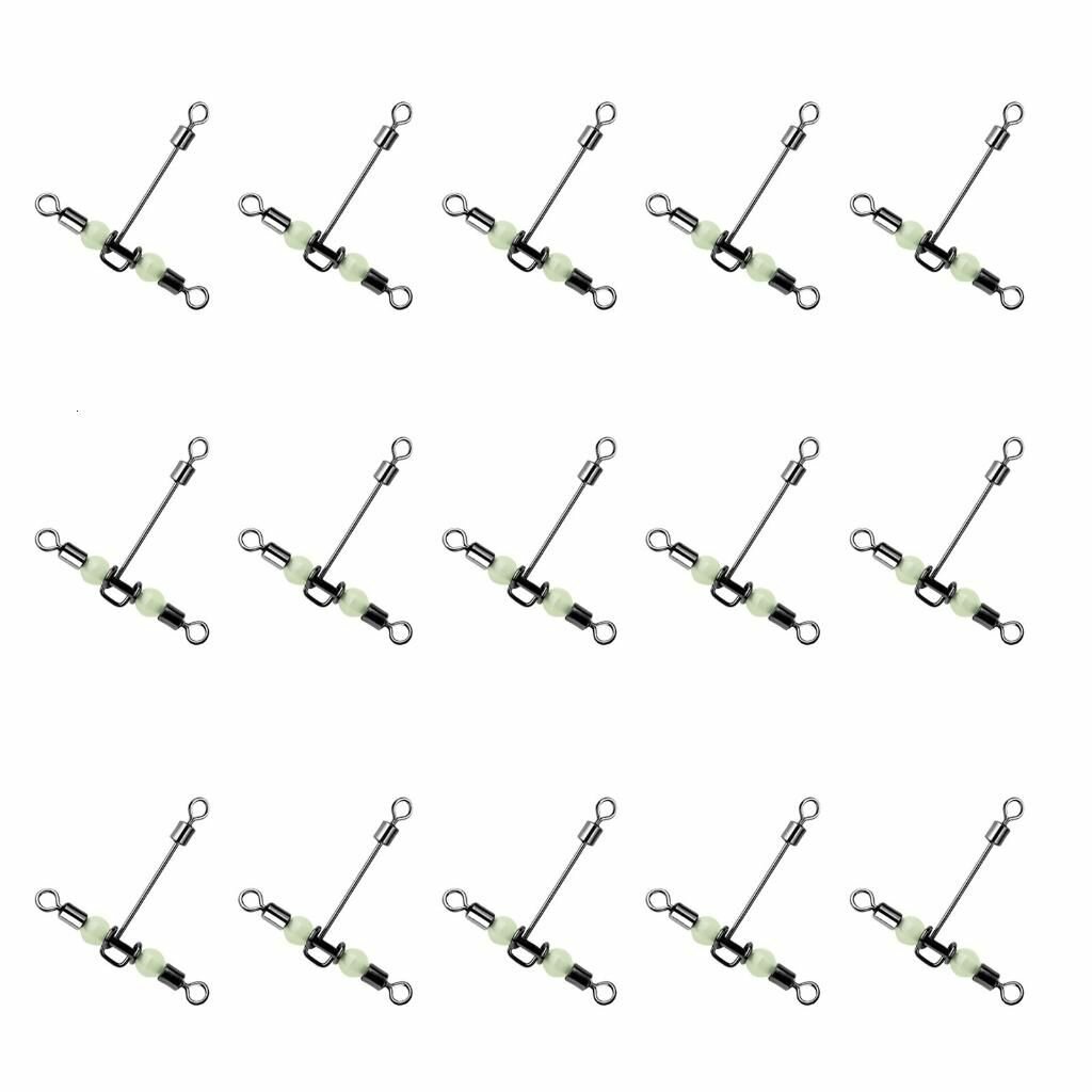 15 Т-образный длинный шест с тремя зубцами и поворотным кольцом из светящихся шариков 1#10 * 12