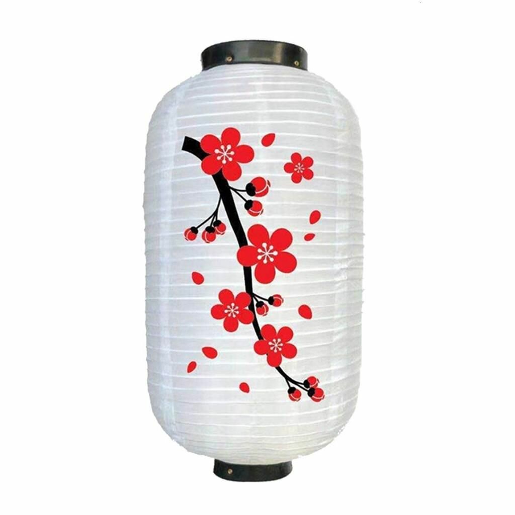 Водонепроницаемый шелковый зимний фонарь из дыни-средне-белый крупный цветок