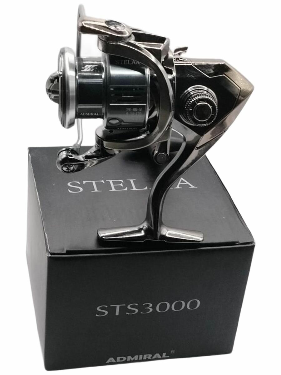Катушка рыболовная Admiral Stelaa STS3000 с задним фрикционом, реверсом, 5.6:1, PE 0.14-170 м