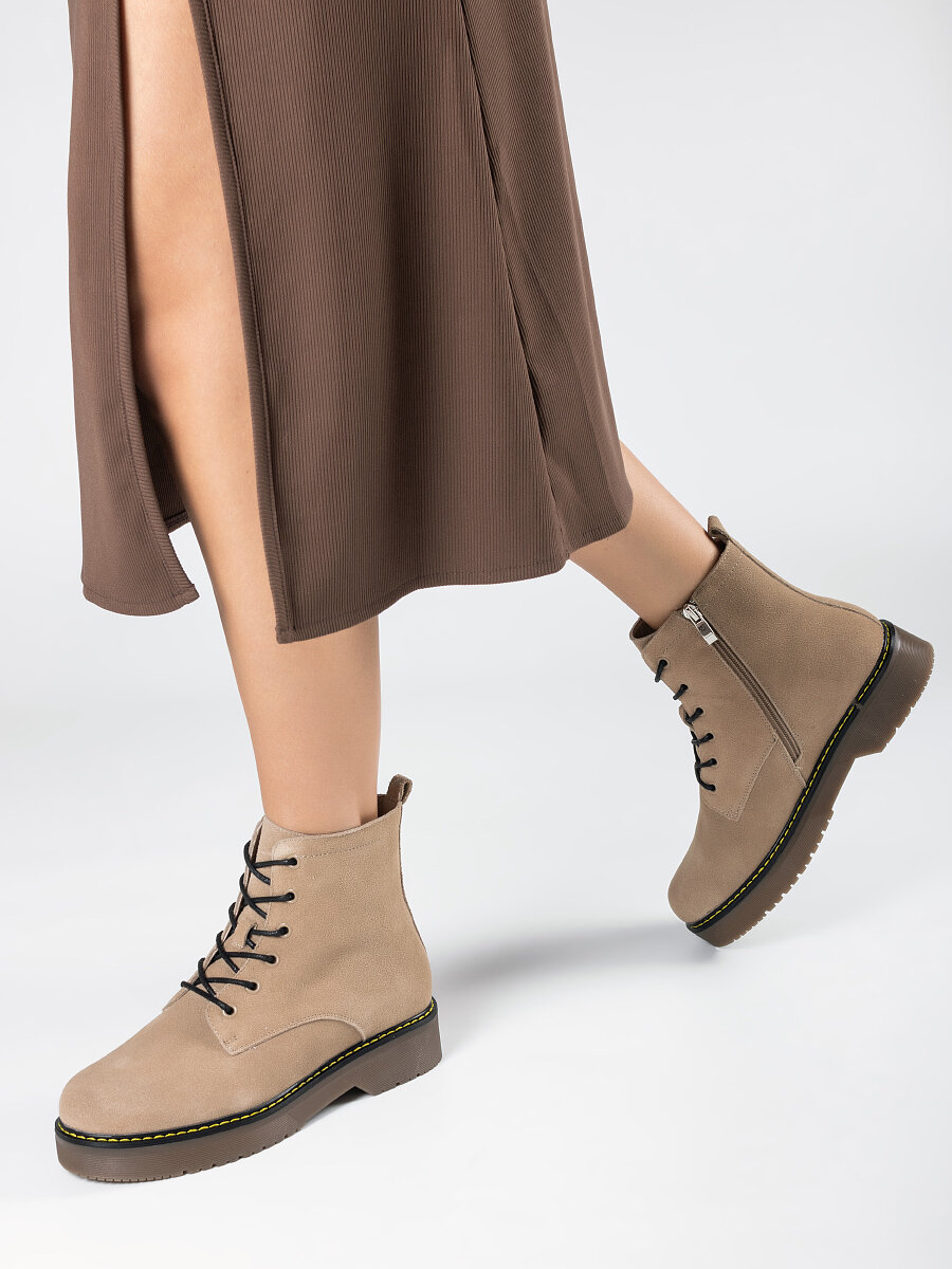 Ботинки берцы зимние женские утепленные натуральный велюр