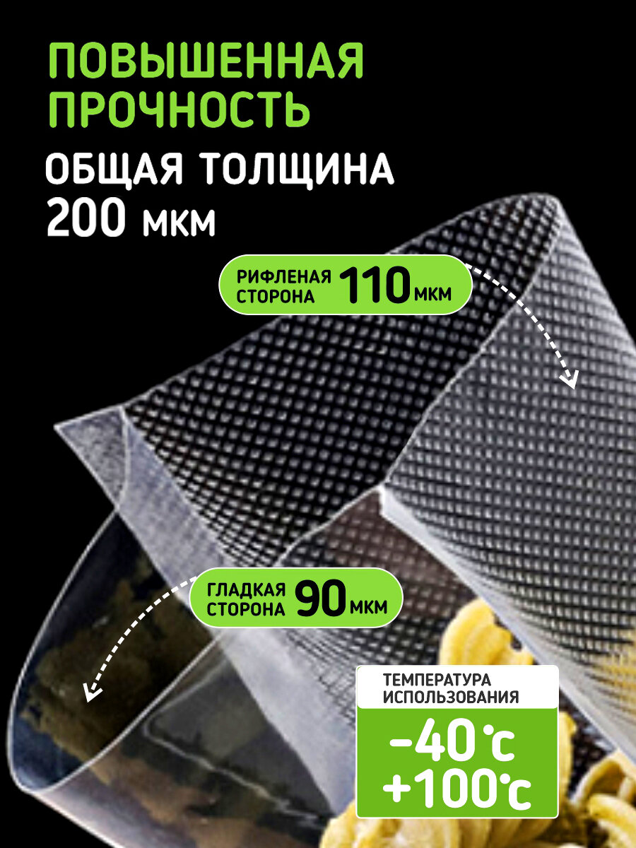 Пакеты для вакууматора рифленые, вакуумные пакеты для продуктов 17х25 см