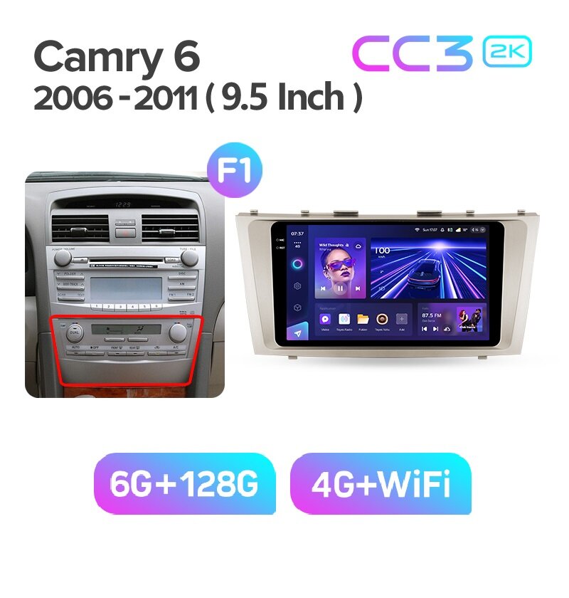 Магнитола TEYES TOYOTA CAMRY 40 2006-2011 г. CC3 2K 6/128ГБ