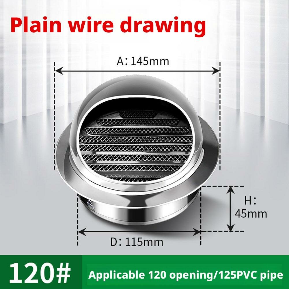 Вентиляционный колпак с сеткой и фланцем, Подходит для кухни, ванной комнаты.