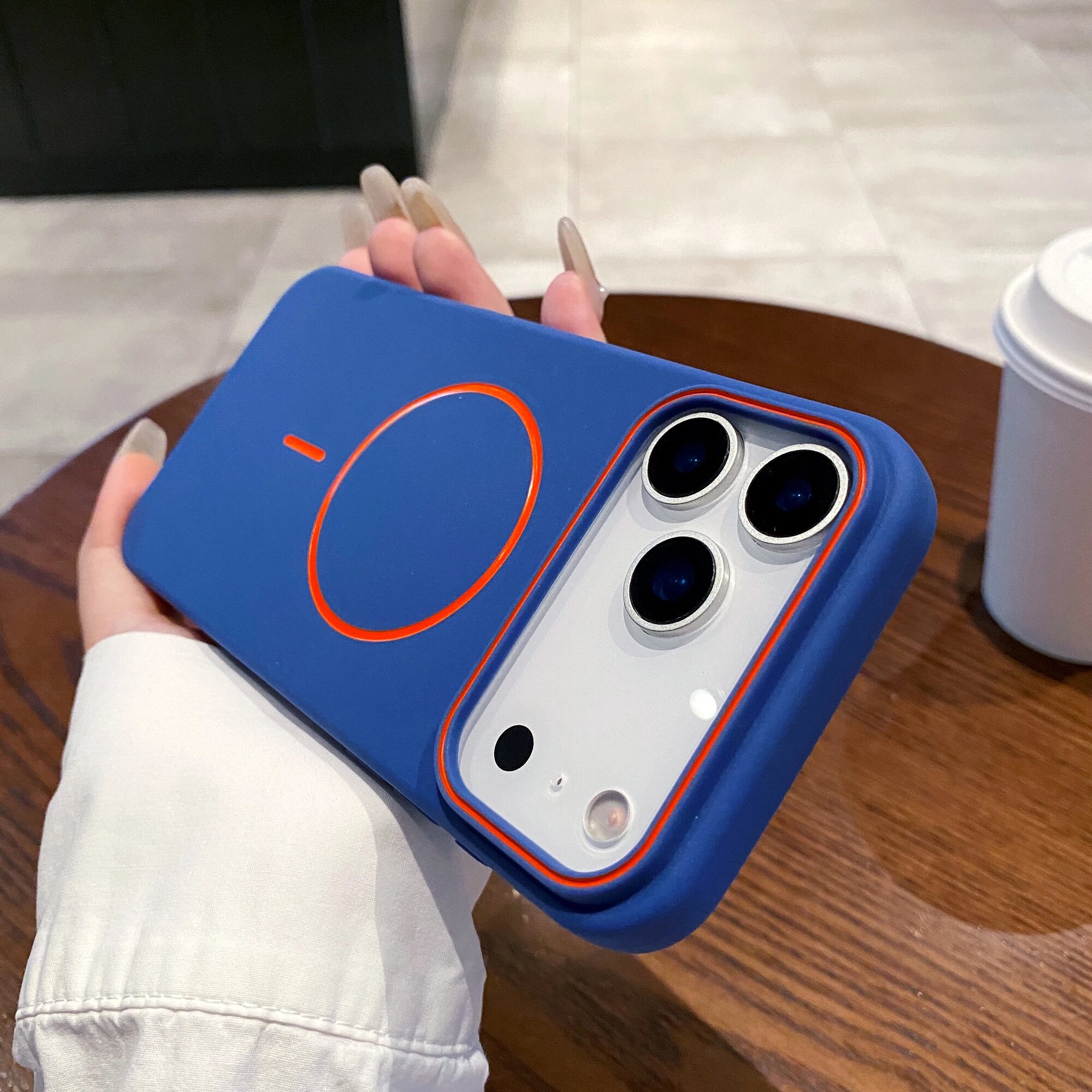 Роскошный Магнитный Матовый Мягкий Чехол Для iPhone 17 Pro Max, Air 16E, 15, iPhone 16, Синий, Blue