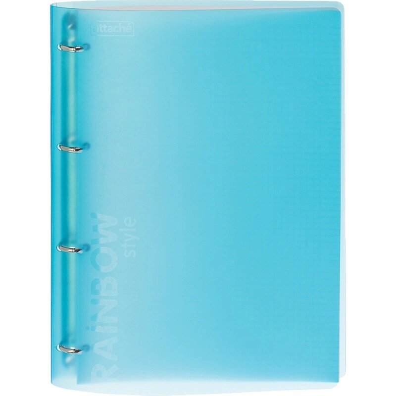 Бизнес-тетрадь Attache Rainbow Style А4 на кольцах, смен. блок, голубой