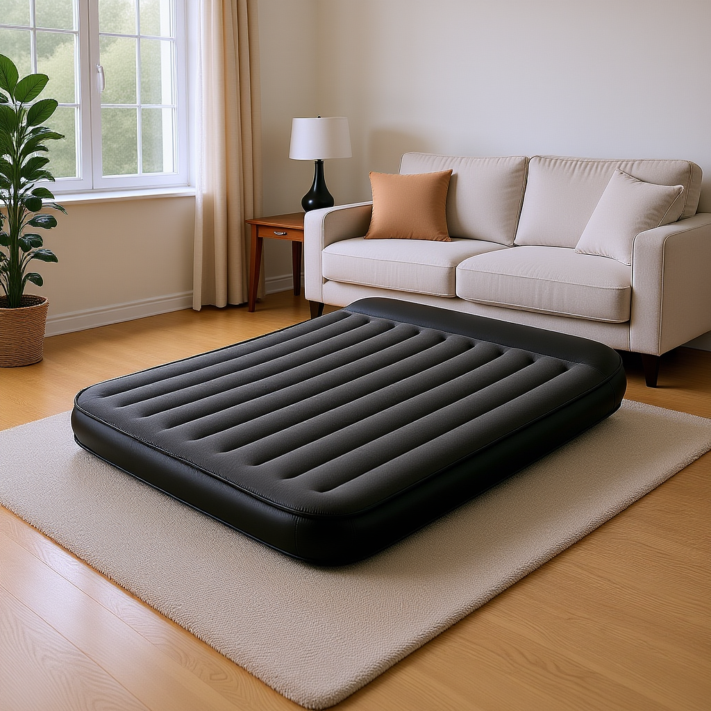 Матрас надувной двуспальный Bestway 67682, 203x152x30 см, с подголовником, серый